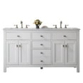 Totti Artemis 60" White Transitional Double Sink Bathroom Vanity w ...