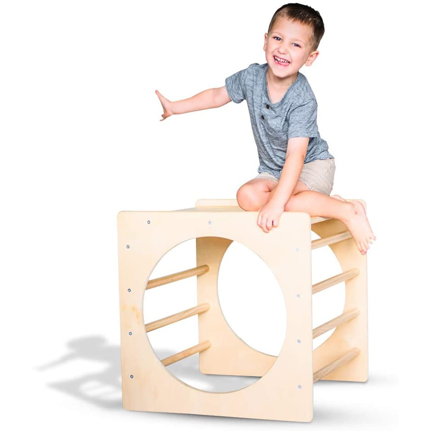 Tottlr All Wooden Toddler Development Activity Climbing Cube Play Set ...