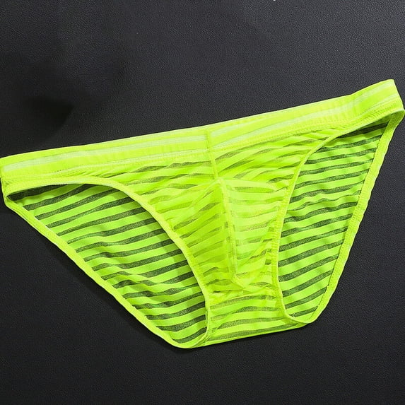 Totyc Hot&Sexy Mens Mesh Sheer Striped Underwear Boxers Briefs Thong ...