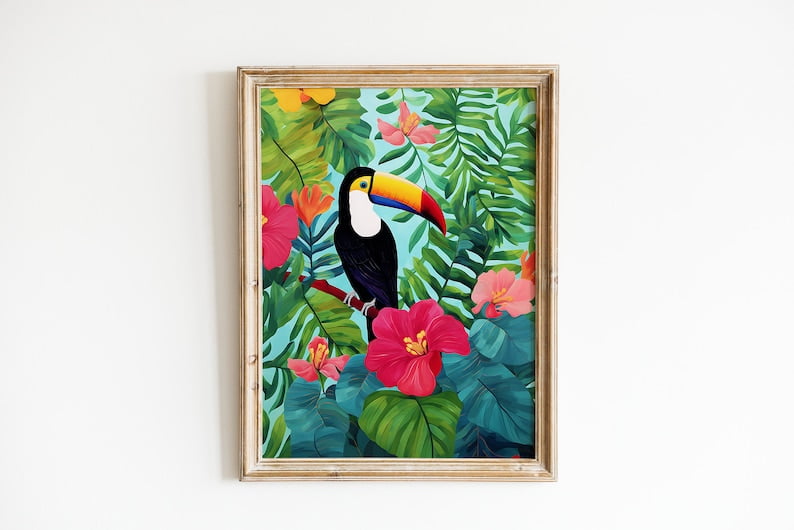 Toucan Art Print, Jungle Wall Art Tropical Nursery Decor, Baby’s Room ...