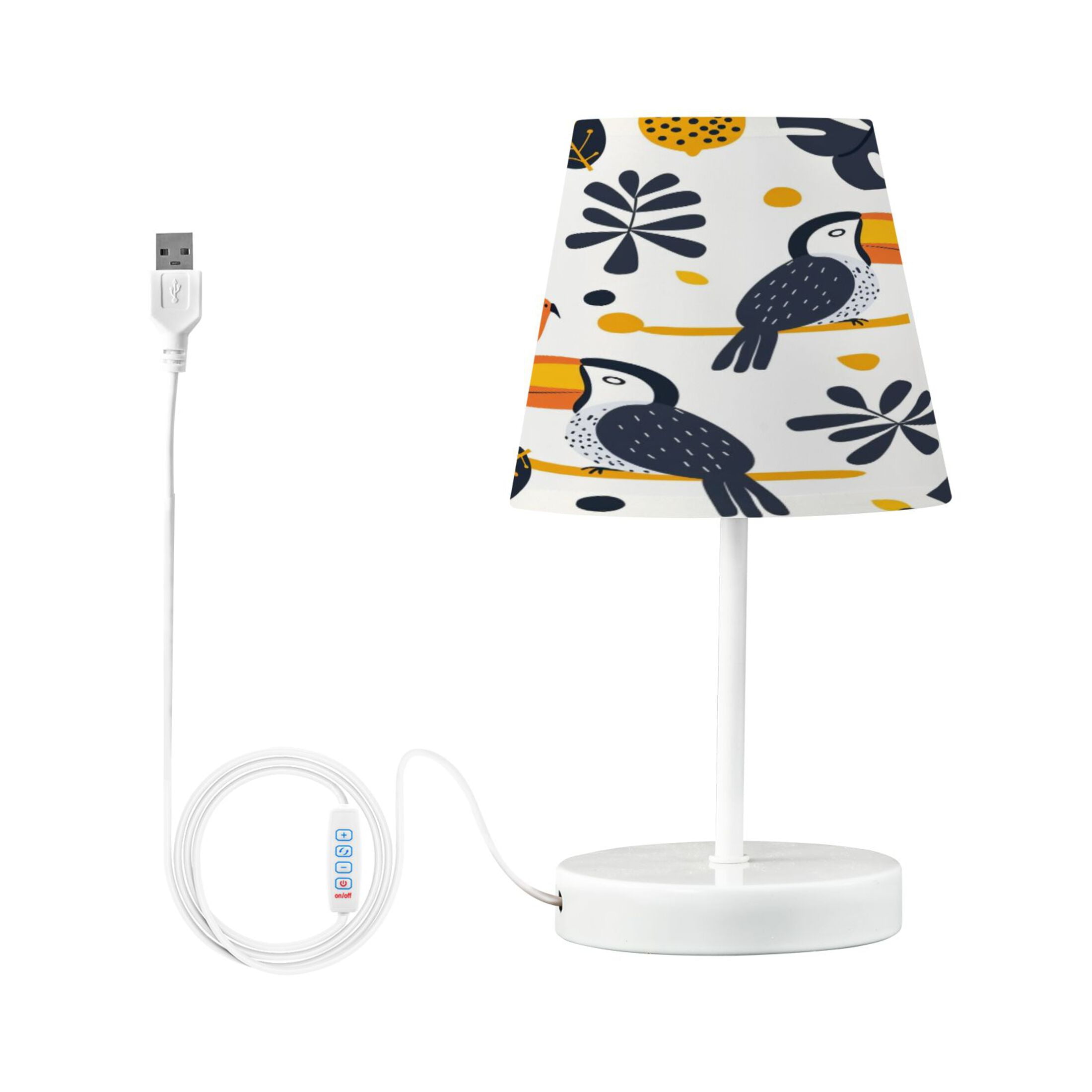 Toucan Bird Giraffe Leaf Desk Lamp LED Table Nightstand Lamps with 3 ...