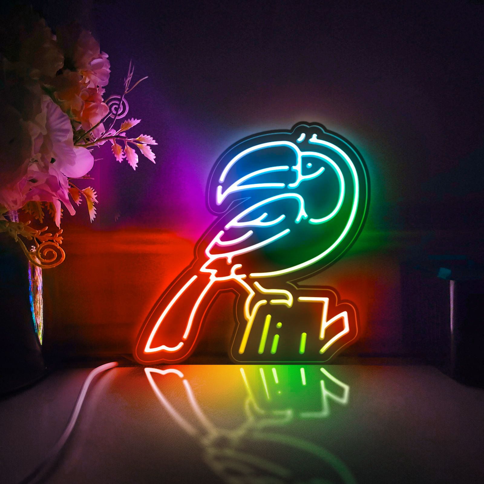 Toucan, Bird, Jungle, Nature Led Light Box, Dimmable Neon-Like Light ...