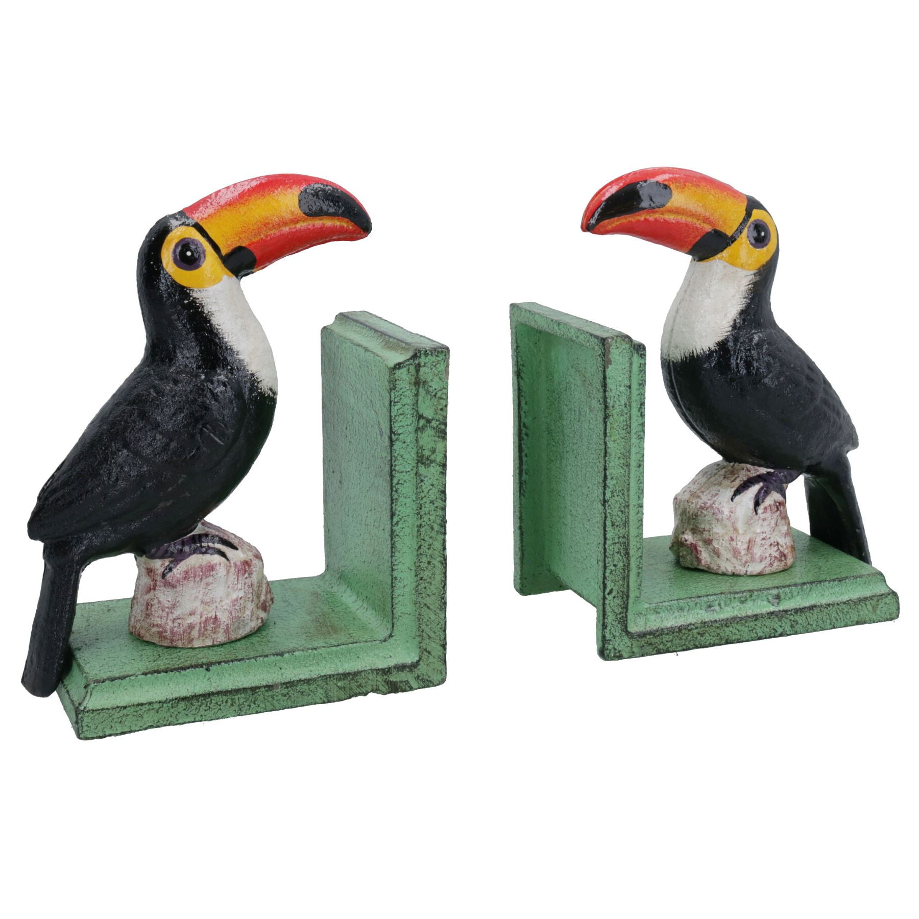 Toucan Bookends Ornament Figurine Cast Iron Stand Holder Bird Animal ...