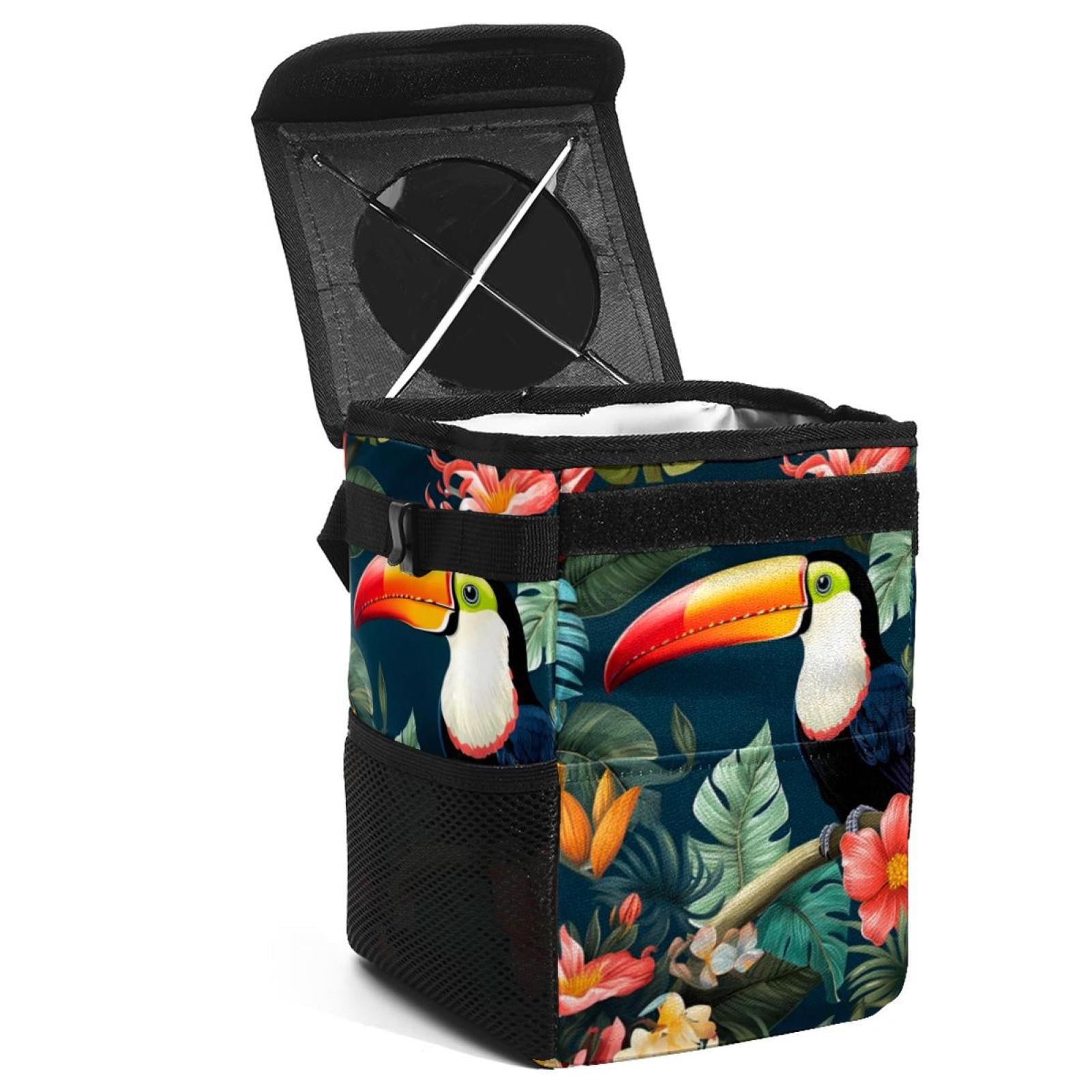 Toucan Car Trash Can: Foldable, with Lid, Leak-proof, Hanging Storage ...