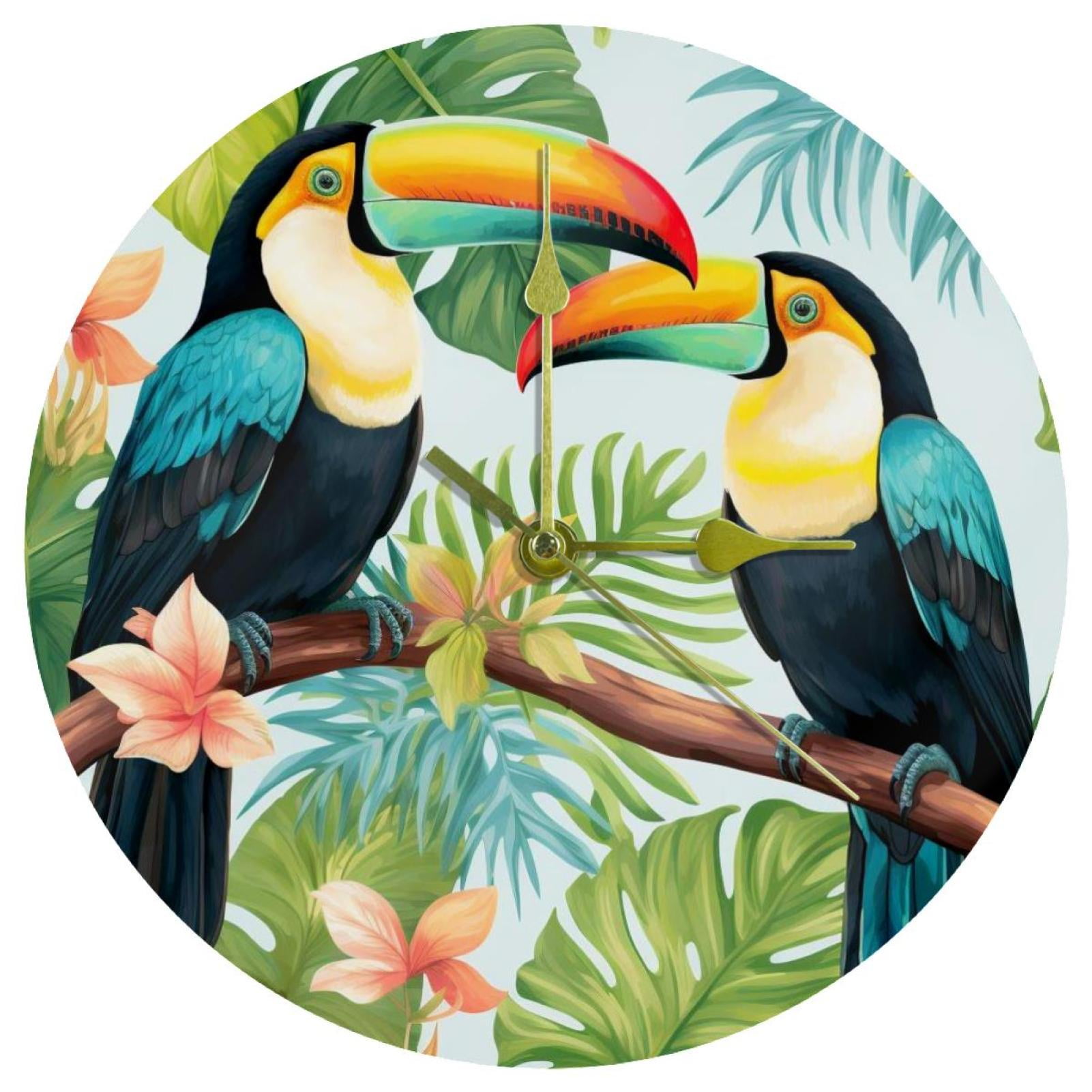 Toucan Circular Acrylic Wall Clock - Elegant and Functional Timepiece ...