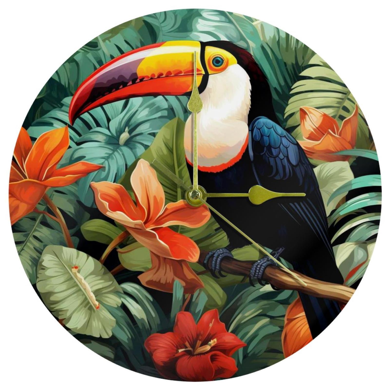 Toucan Circular Acrylic Wall Clock - Stylish Home Decor for a Timeless ...