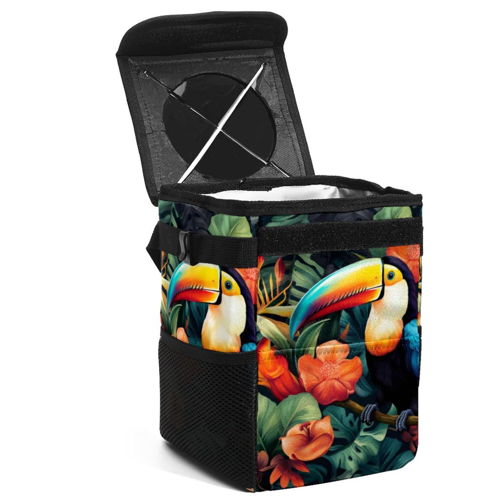 Toucan Foldable Car Garbage Can with Lid - Leak-proof Hanging Storage ...