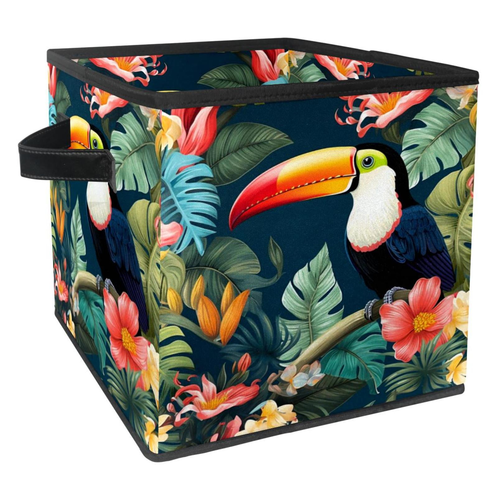 Toucan Foldable Toy Box with Handle, 10.8"x10.5"x10.6", Large Capacity ...