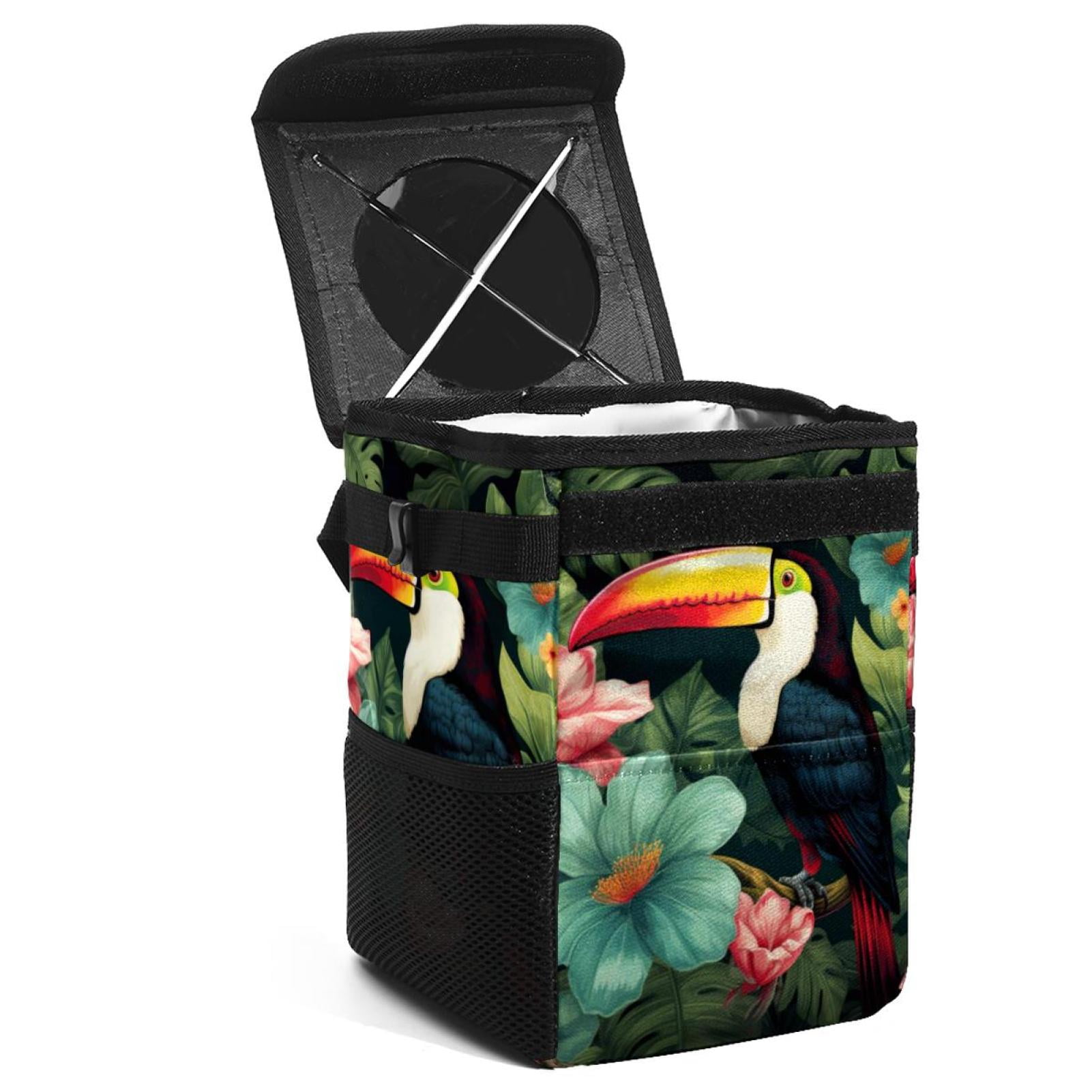 Toucan Foldable, with Lid, Leak-proof, Hanging Car Trash Can Garbage ...