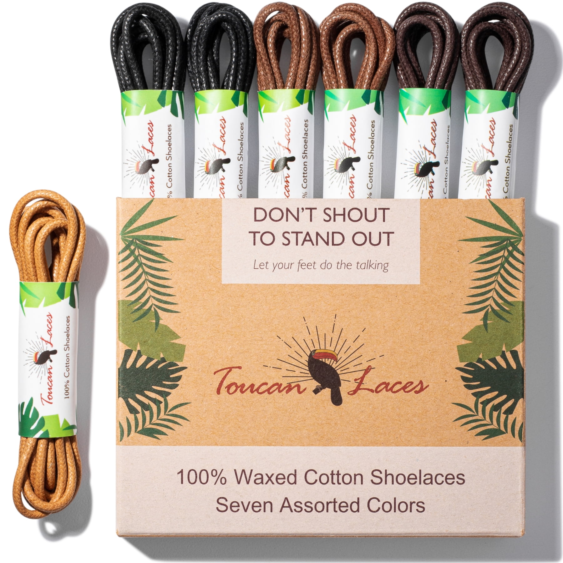 Toucan Laces Dress Shoe Laces | 7 Pairs of Shoelaces | Oxford Shoe ...