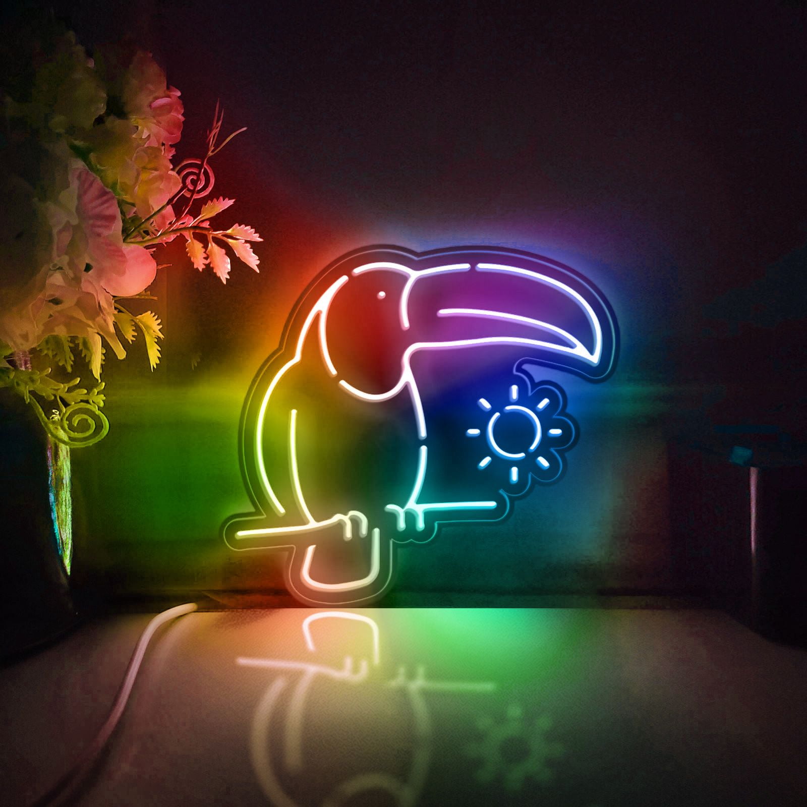 Toucan Led Light Box, Dimmable Neon-Like Light Signs USB Power for Wall ...
