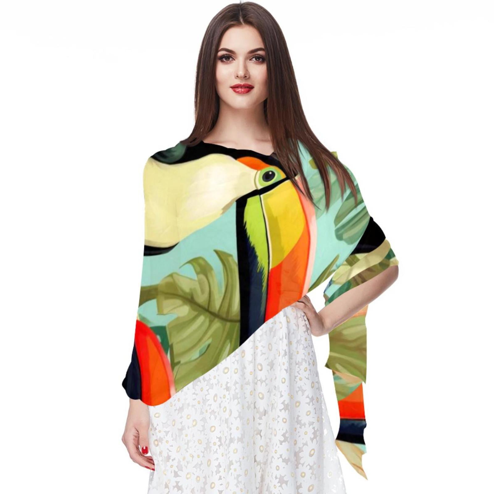Toucan Light and Breathable Chiffon Yarn Silk Scarf - Translucent 180* ...