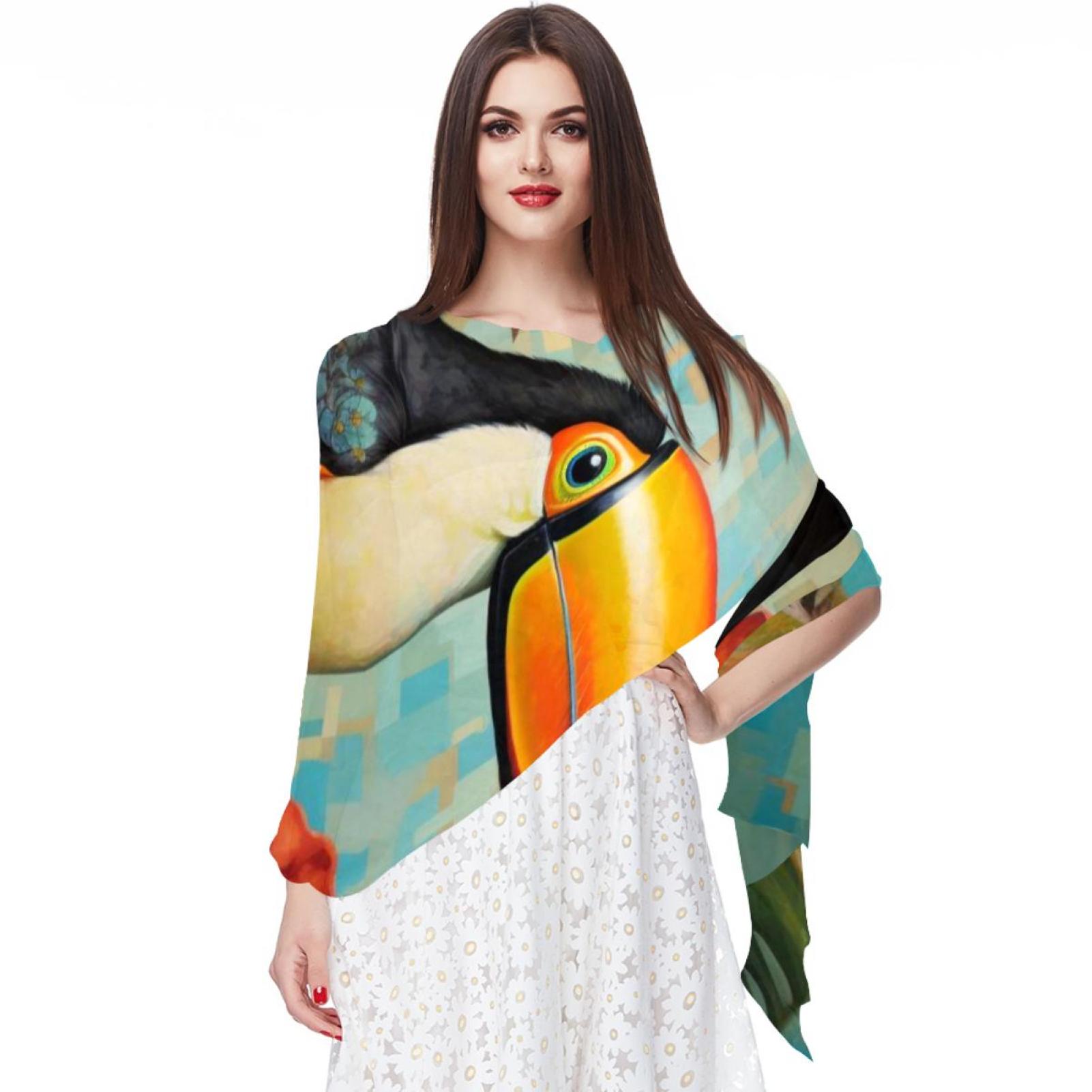 Toucan Light and Breathable Chiffon Yarn Silk scarf for Women ...