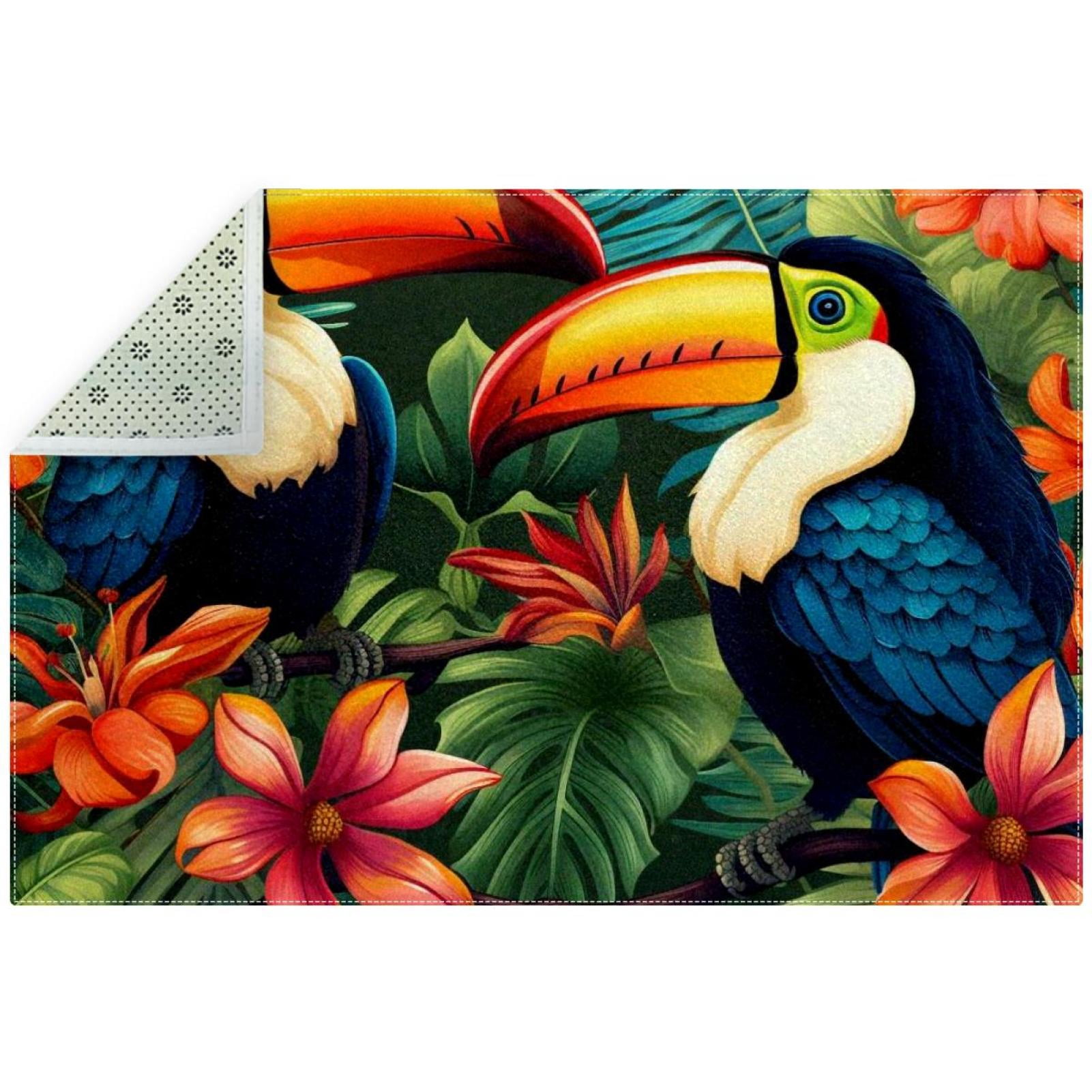 Toucan Office Mat with Right-Angle Design - Polyester Floor Mat for ...