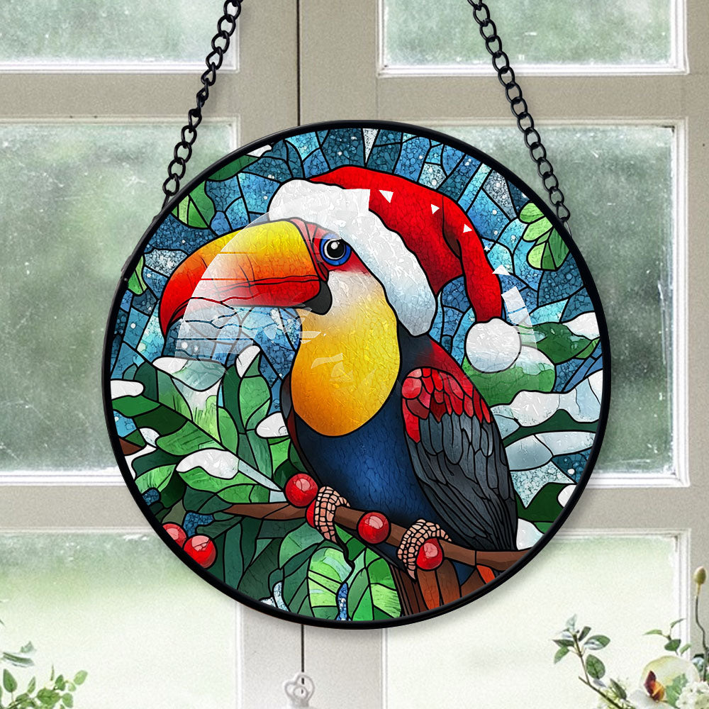 Toucan Ornament Christmas 2025, Toucan Stained Glass Window Hanging ...