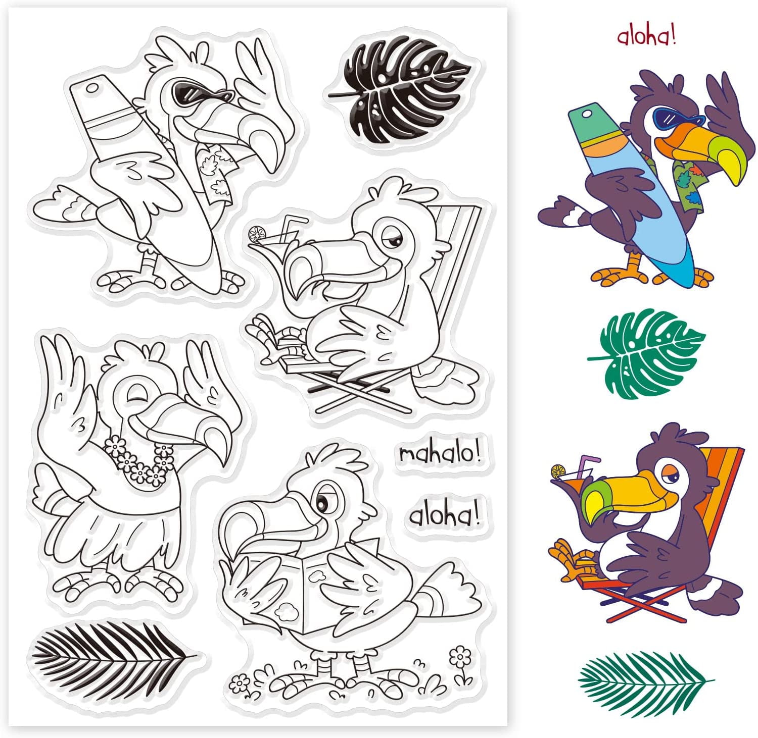 Toucan Silicone Clear Stamps Bird Transparent Stamps for Birthday ...