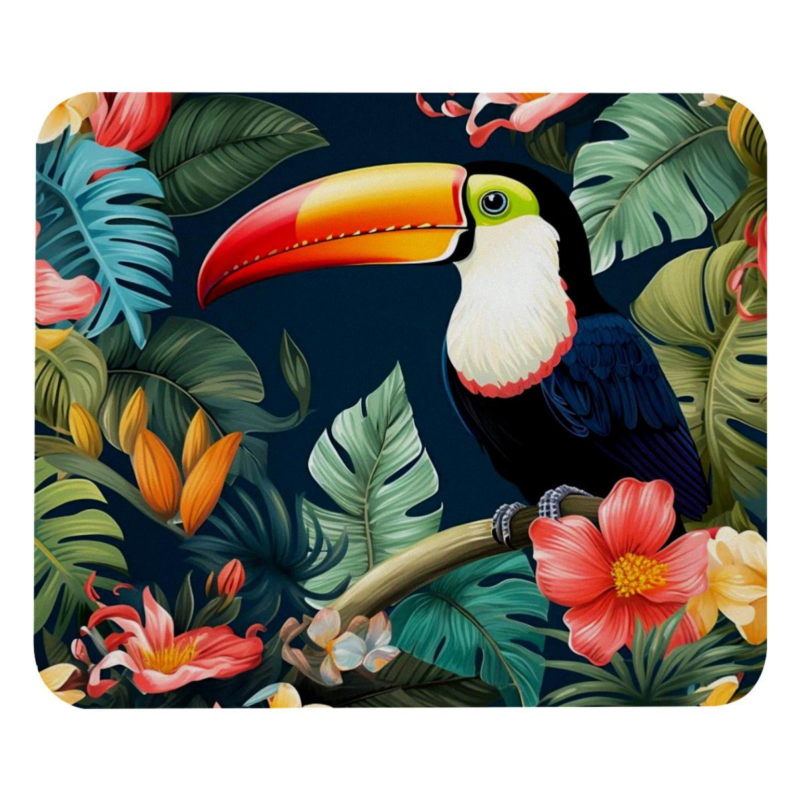 Toucan Square Desk Mat Mousepad, 8.3x9.8 Inch Non-Slip Rubber Bottom ...