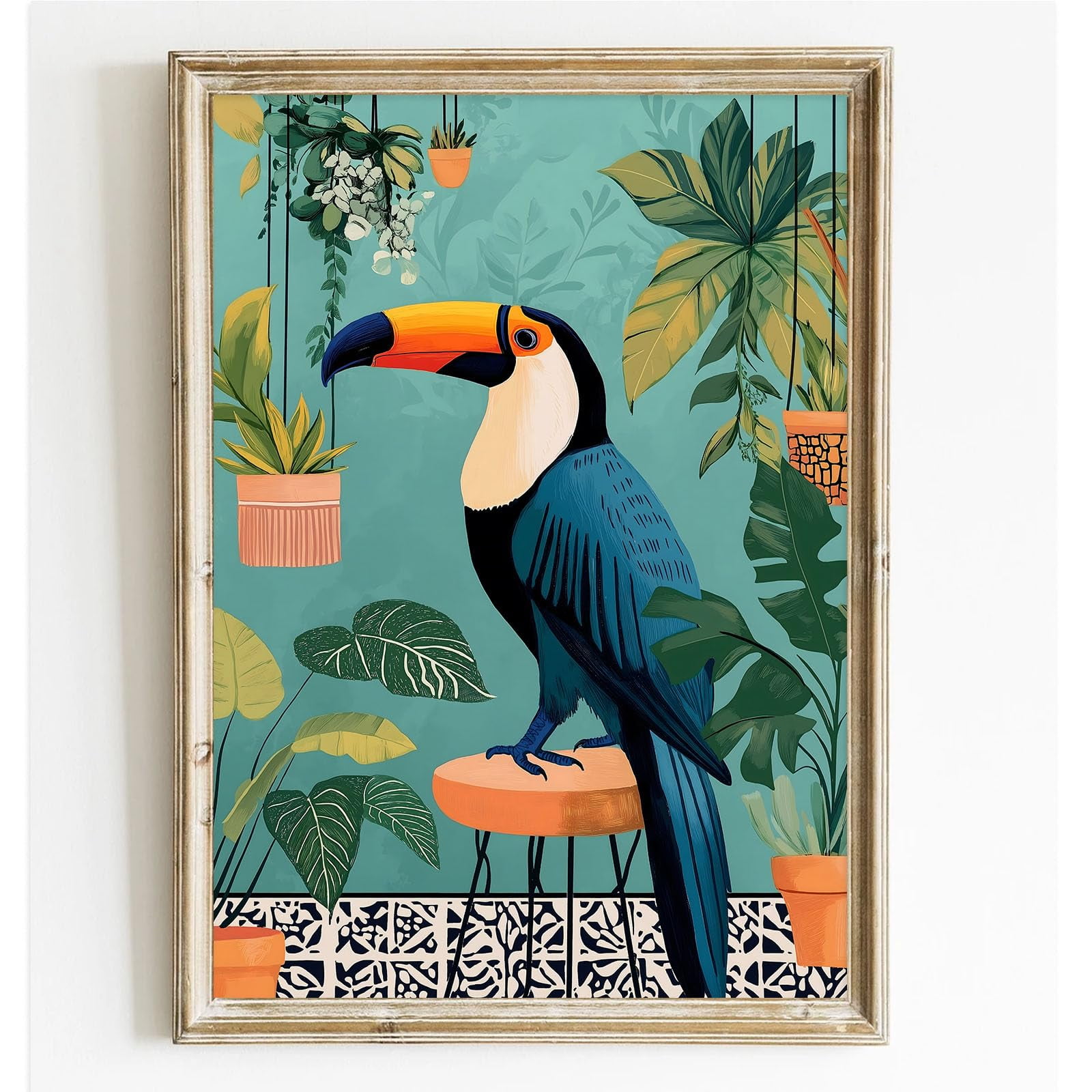 Toucan Tropical Poster Colorful Bird Prints Aesthetic Plant Posters ...