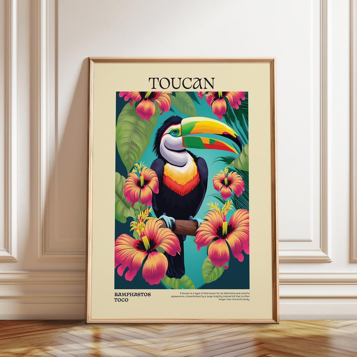 Toucan Wall Art Poster - Modern Chic Playful Design Kids' Room - Eclectic Tropical Bird ...