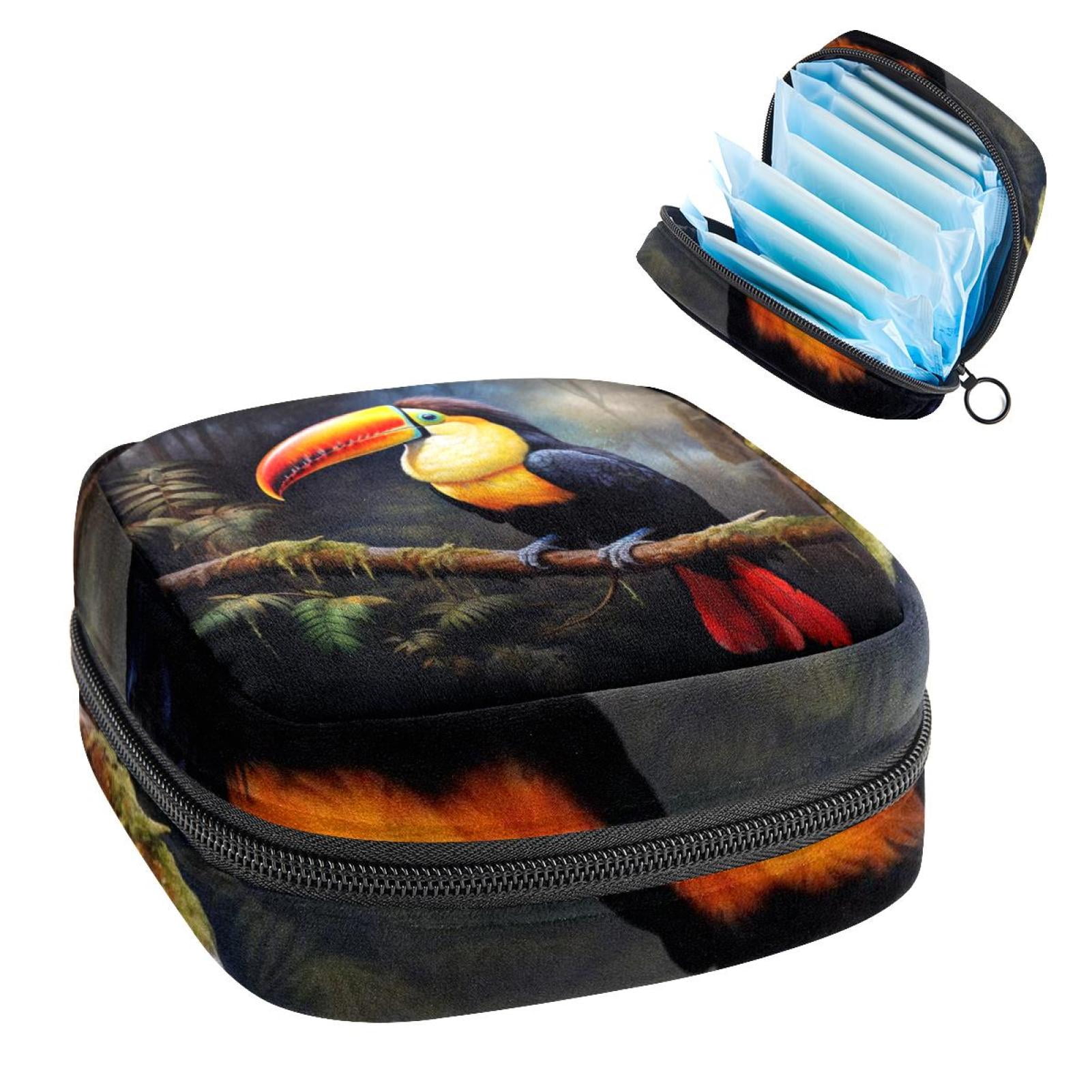 Toucan Women's Period Storage Bag with Velvet Fabric, Sponge Padding ...