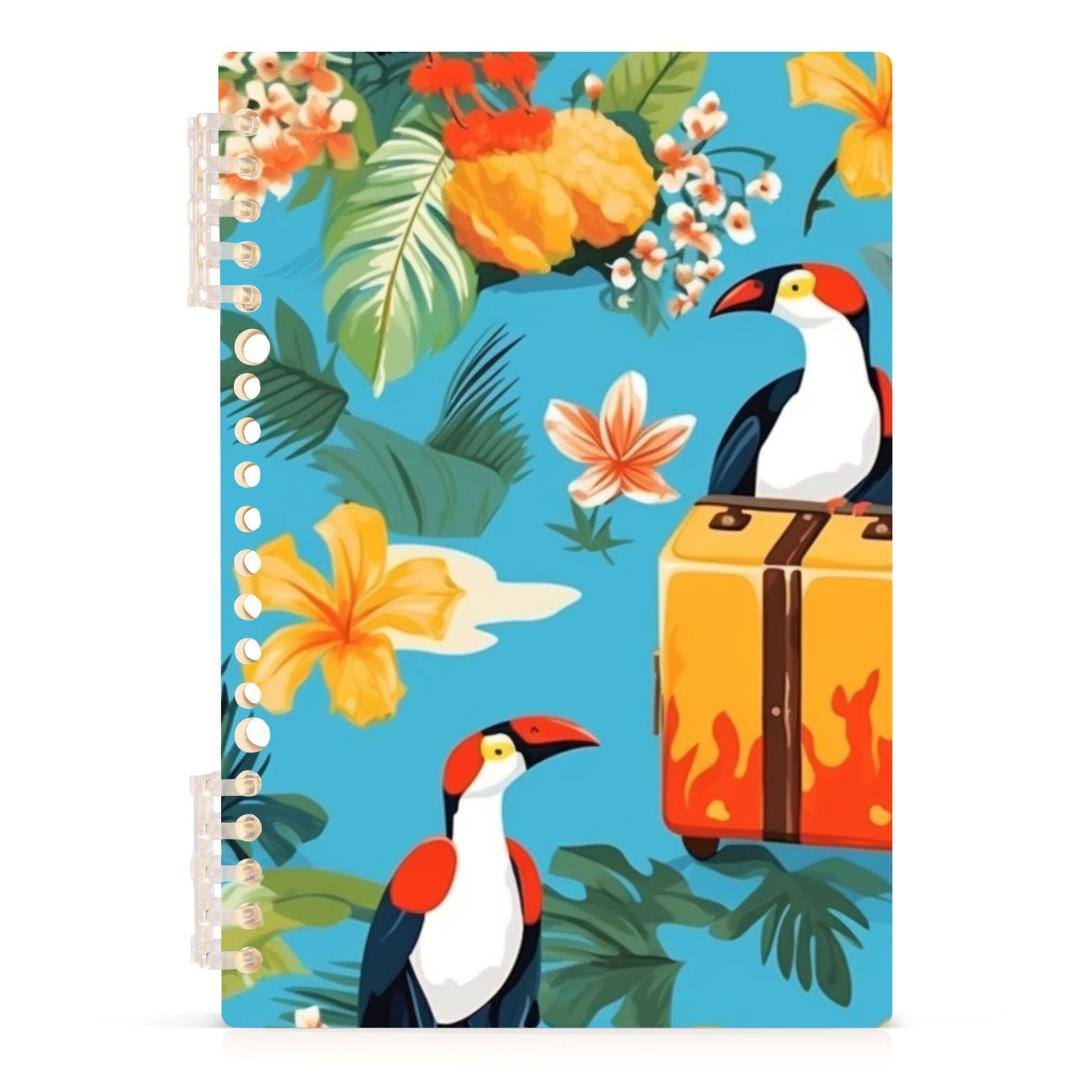 Toucans Birds on Luggage Spiral Notebooks 60 Sheets 120 Pages A5 ...