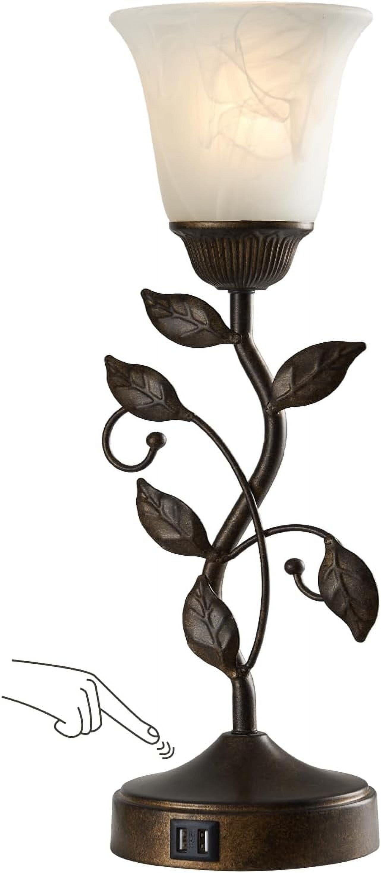 Touch Bedside Lamp with 2 USB Charging Ports, 3-Way Dimmable Nightstand ...