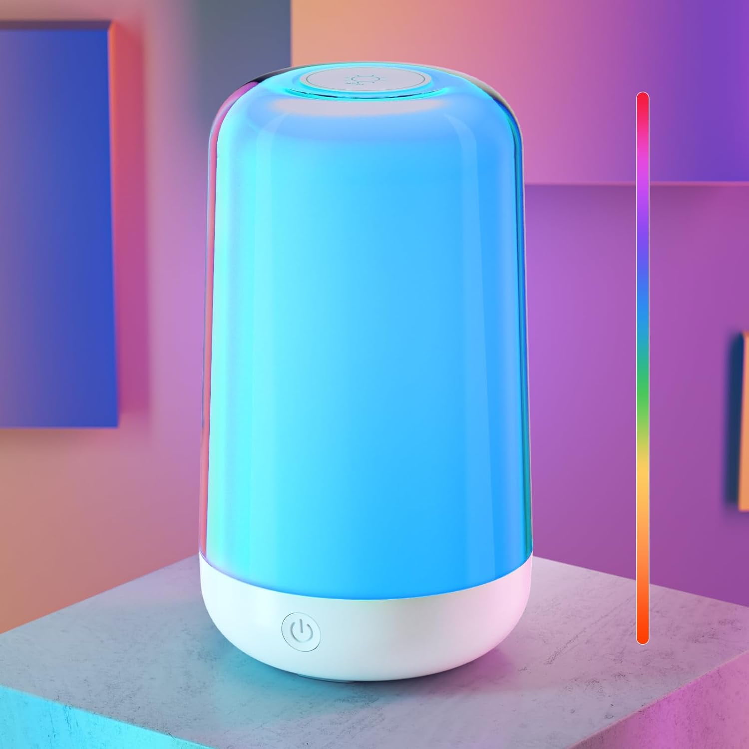 Touch Bedside Table Lamp - Dimmable RGB LED Night Lights for Bedroom ...