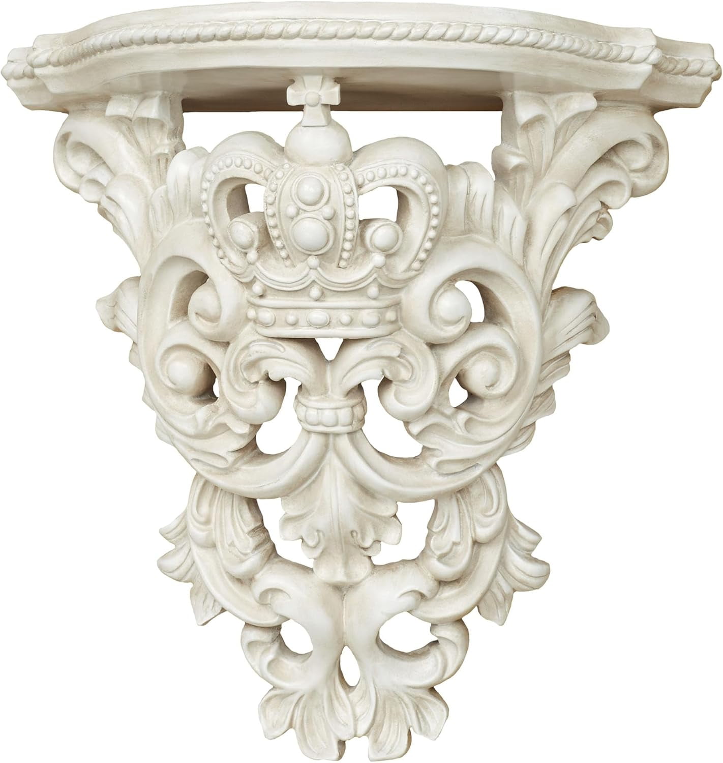 Touch of Class Crown Imperial French Scroll Wall Shelf | Antique White ...