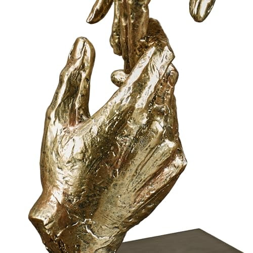 Loving Hands Table Sculpture Gold Made of Resin Contemporary Art Statue ...