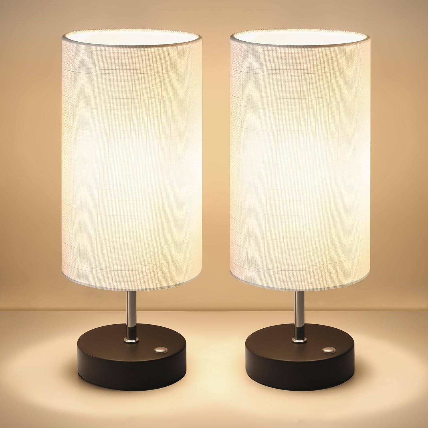 Touch Control Cordless Table Lamp Set of 2,5000mAh Battery Powered ...