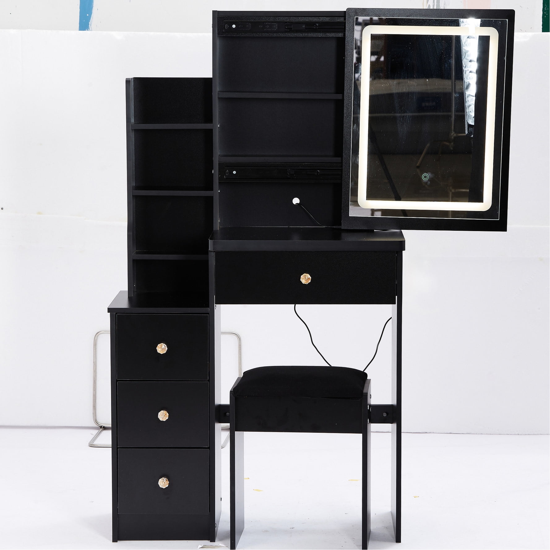 Touch Control LED Mirror, Tri - color Brightness Adjust / For Small ...