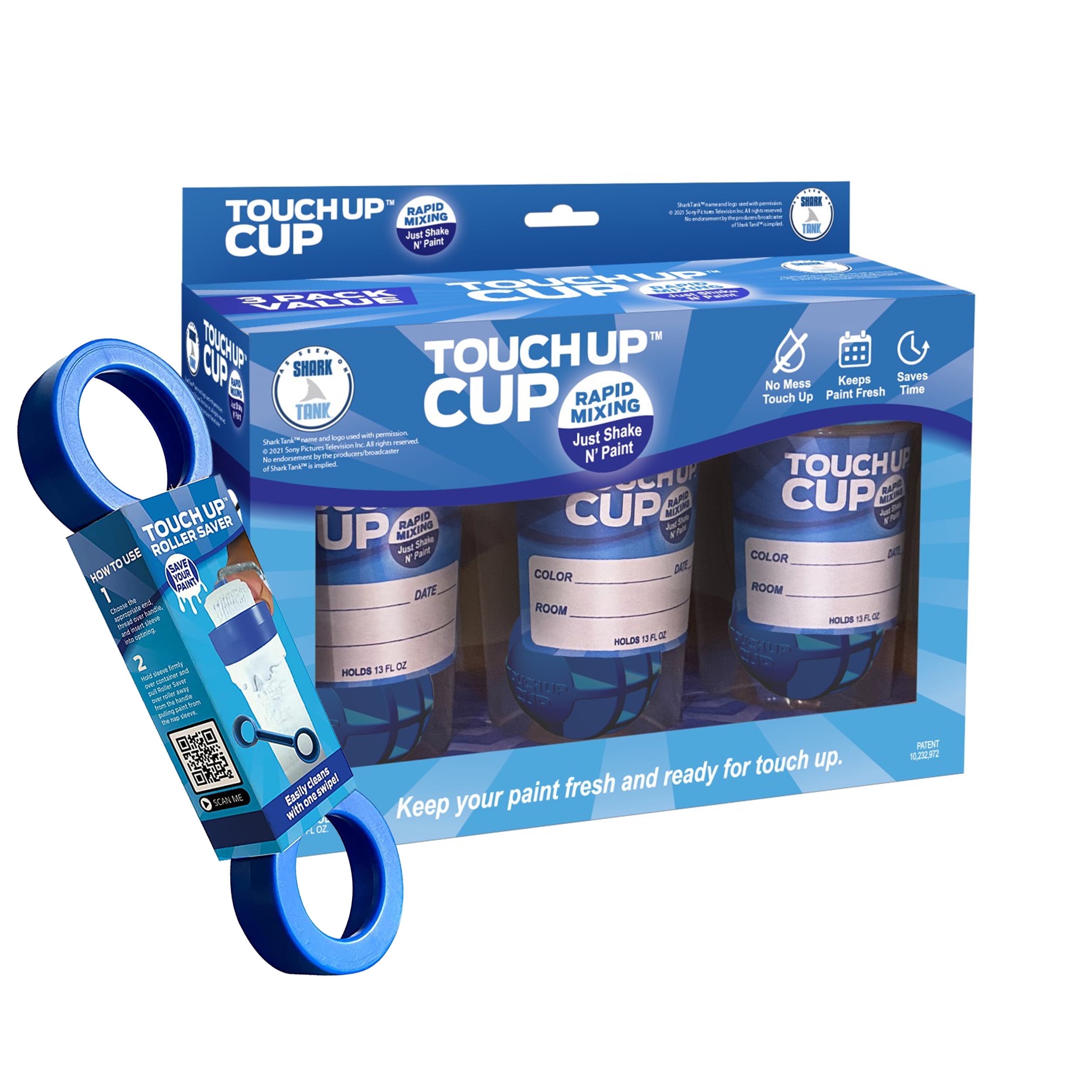 Touch Up Cup Paint Storage Containers and Paint Roller Cleaner Tool, 3 ...