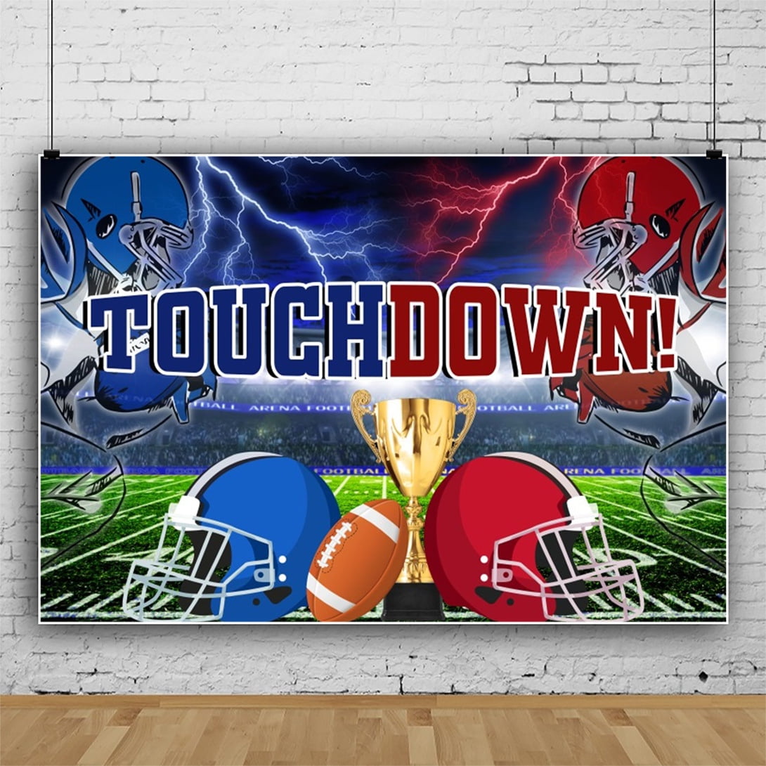 Touch Down Rugby Background Boys Birthday Party Decoration Banner Super ...