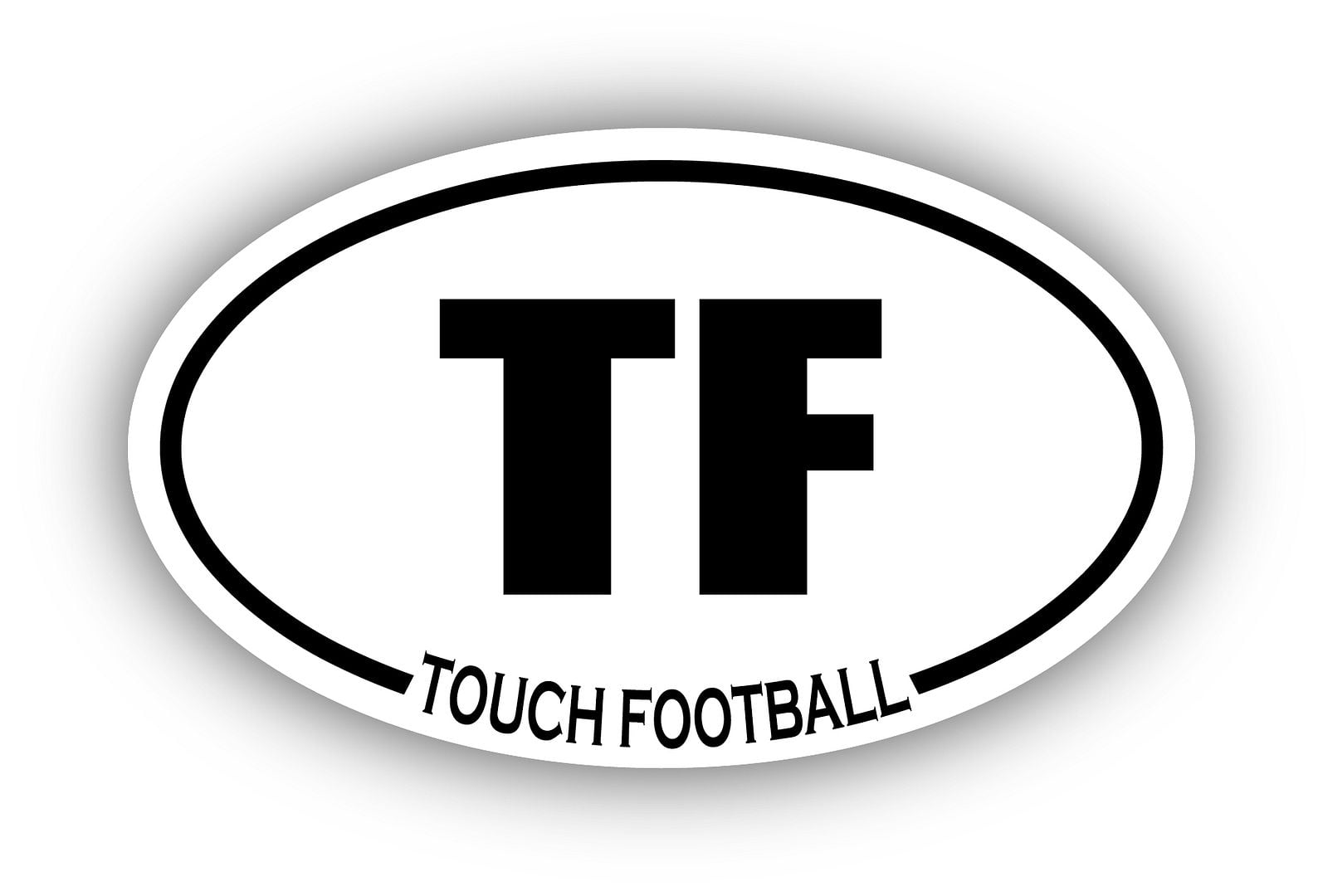 Touch Football TF Oval Bumper Sticker 3M Vinyl Decal 3 in x 5 in ...