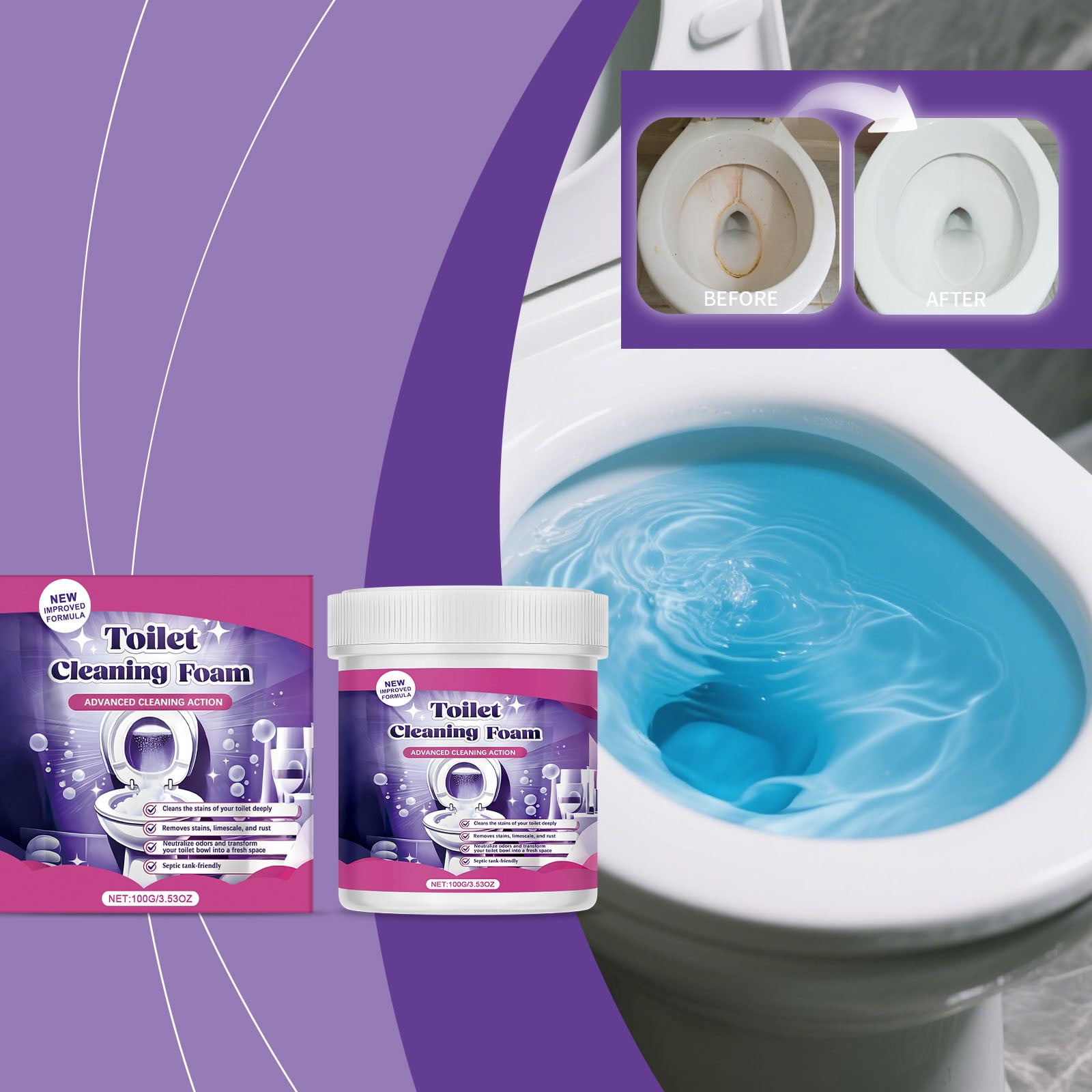 Touch-Free Foaming Bathroom Clean, Toilet Bowl Cleaner, Scented Toilet ...