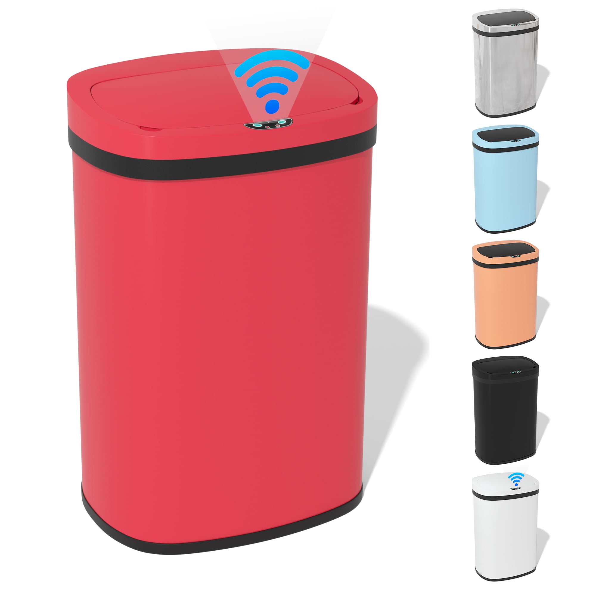 Touch Free Stainless Steel Trash Can 13 Gallon for Kitchen, Automatic ...