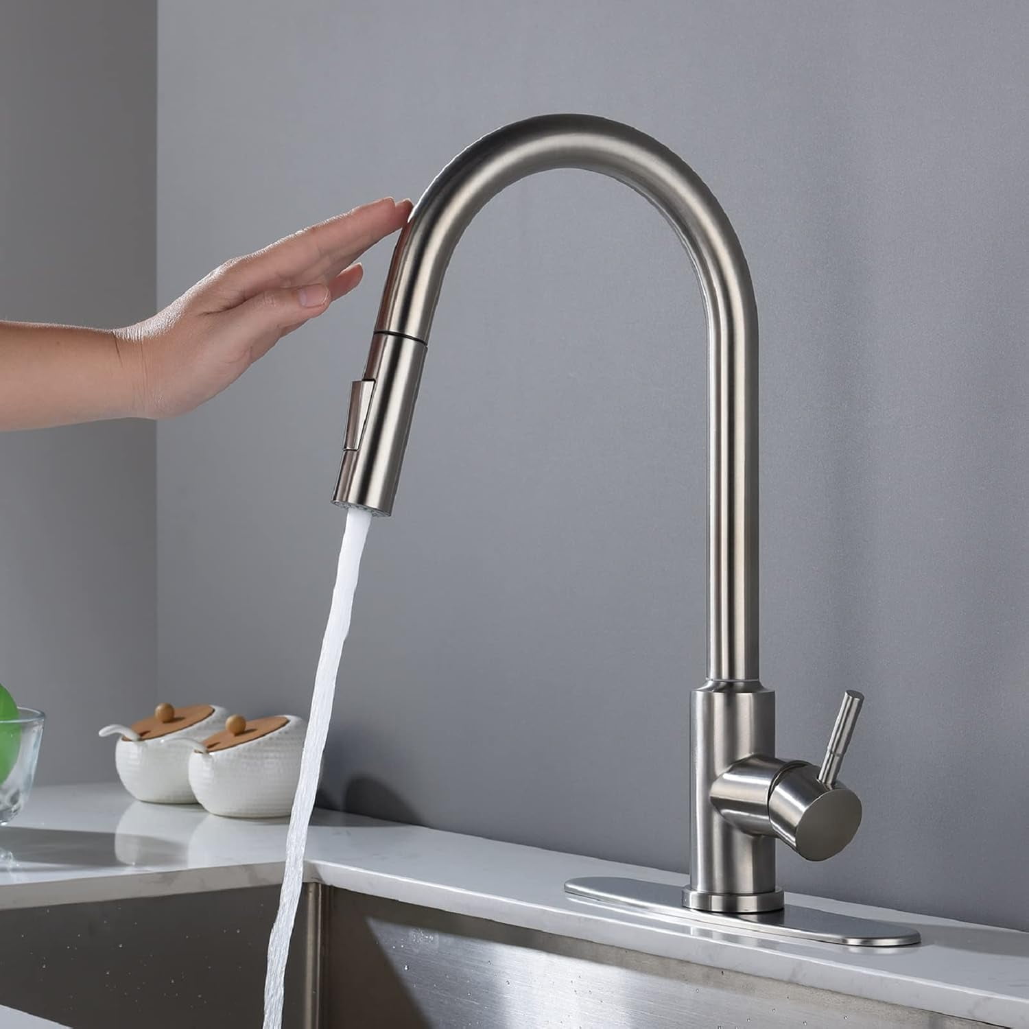Touch Kitchen Faucet with Pull Down, High Arc Single Lever Single ...