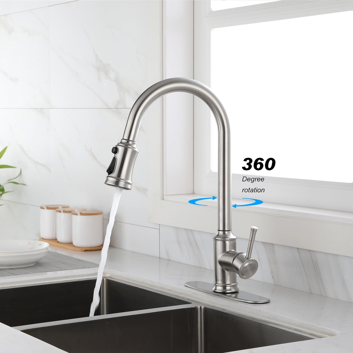 Touch Kitchen Faucet with Pull Down Sprayer,Single Handle High Arc Pull ...