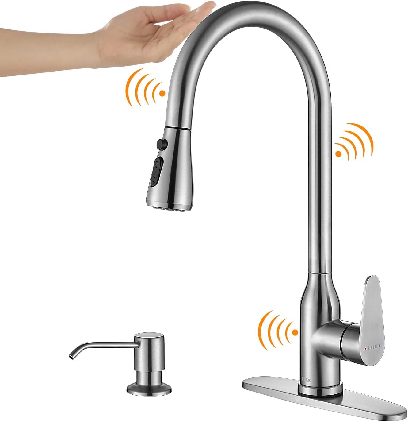 Touch Kitchen Faucet, Smart Sink Faucet with Pull Down Sprayer, Touch ...