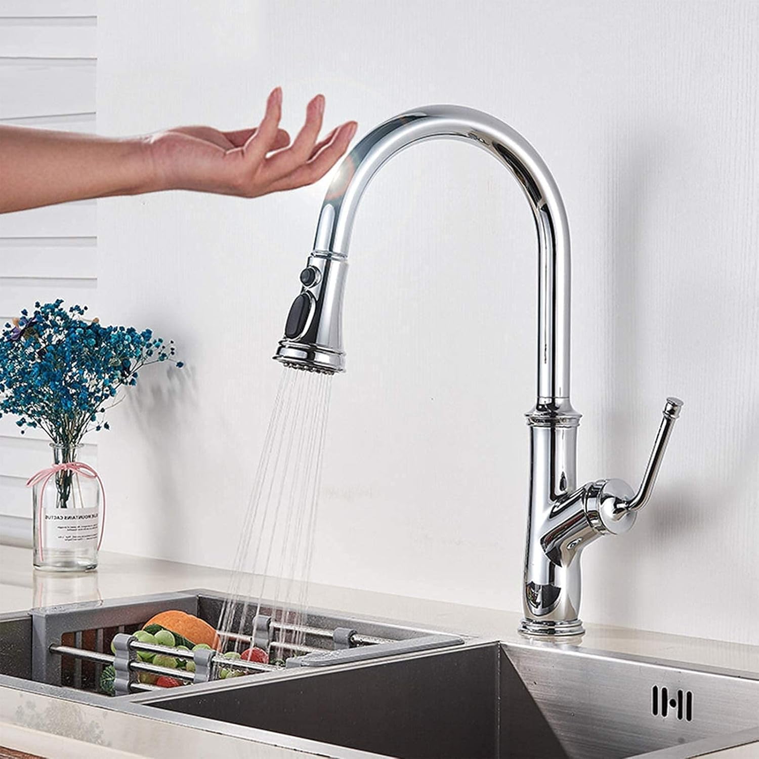 Touch Kitchen Faucet with Pull Down Sprayer, 3 Modes High Arc Kitchen Single Handle Touch ...