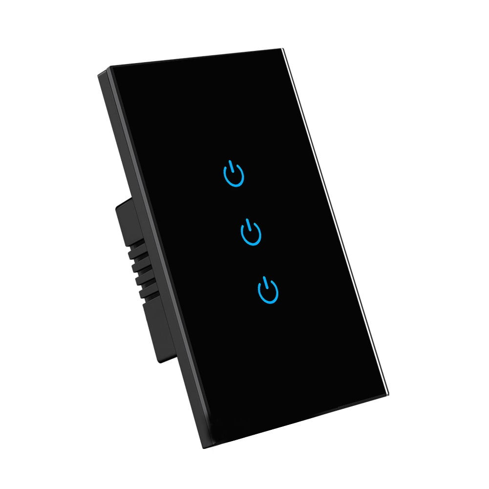 Touch Light Switch 1 2 3 Gang Wall Switch Glass Panel Led Indicator 3 ...