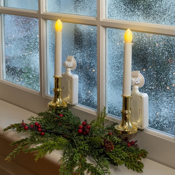 Touch Of ECO Solar Powered LED Flameless Window Candles - Set of 2 ...