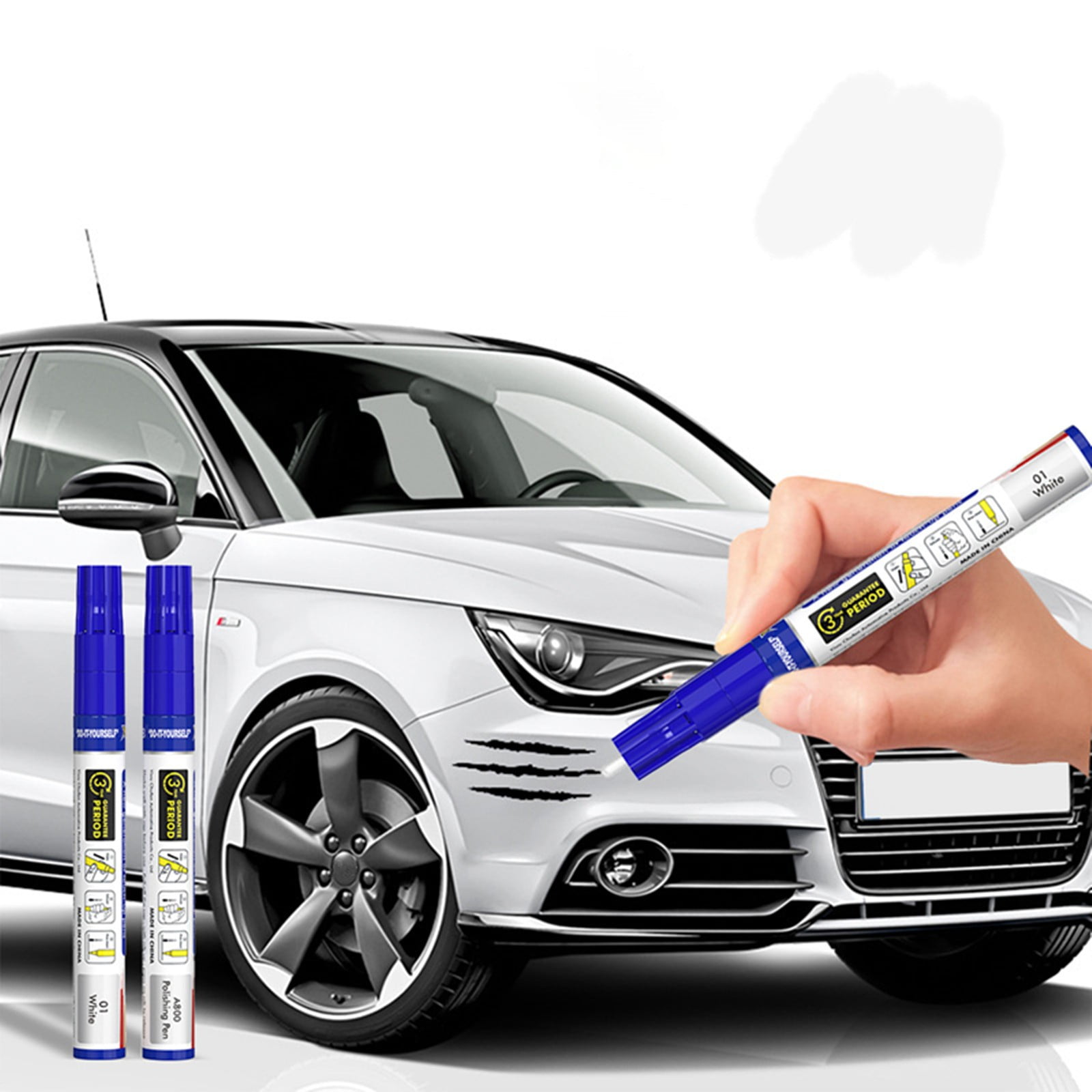 Touch Up Paint for Cars, White Car Paint Scratch Repair, Two-In-One Car ...