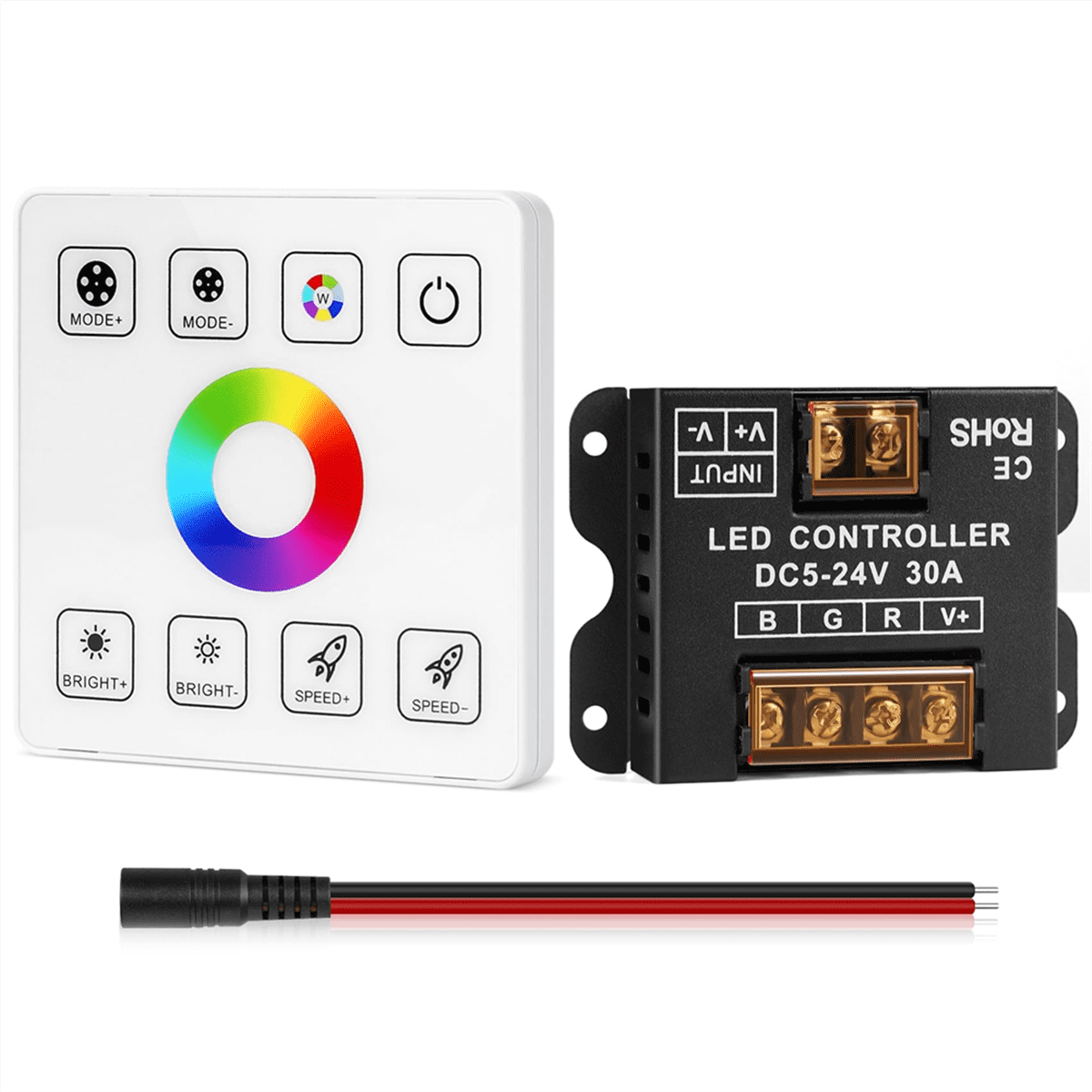 Touch Panel RGB LED Controller Kit, RGB LED Strip Lights Controller ...