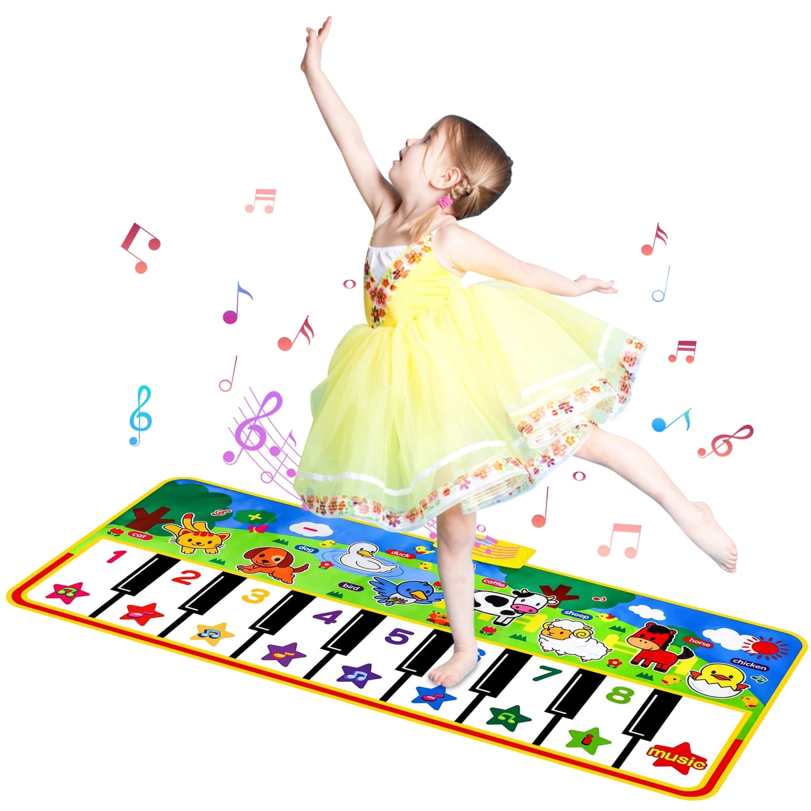 Touch Playmat, Kids Musical Toys Mats, Child Floor Piano Keyboard Mat ...