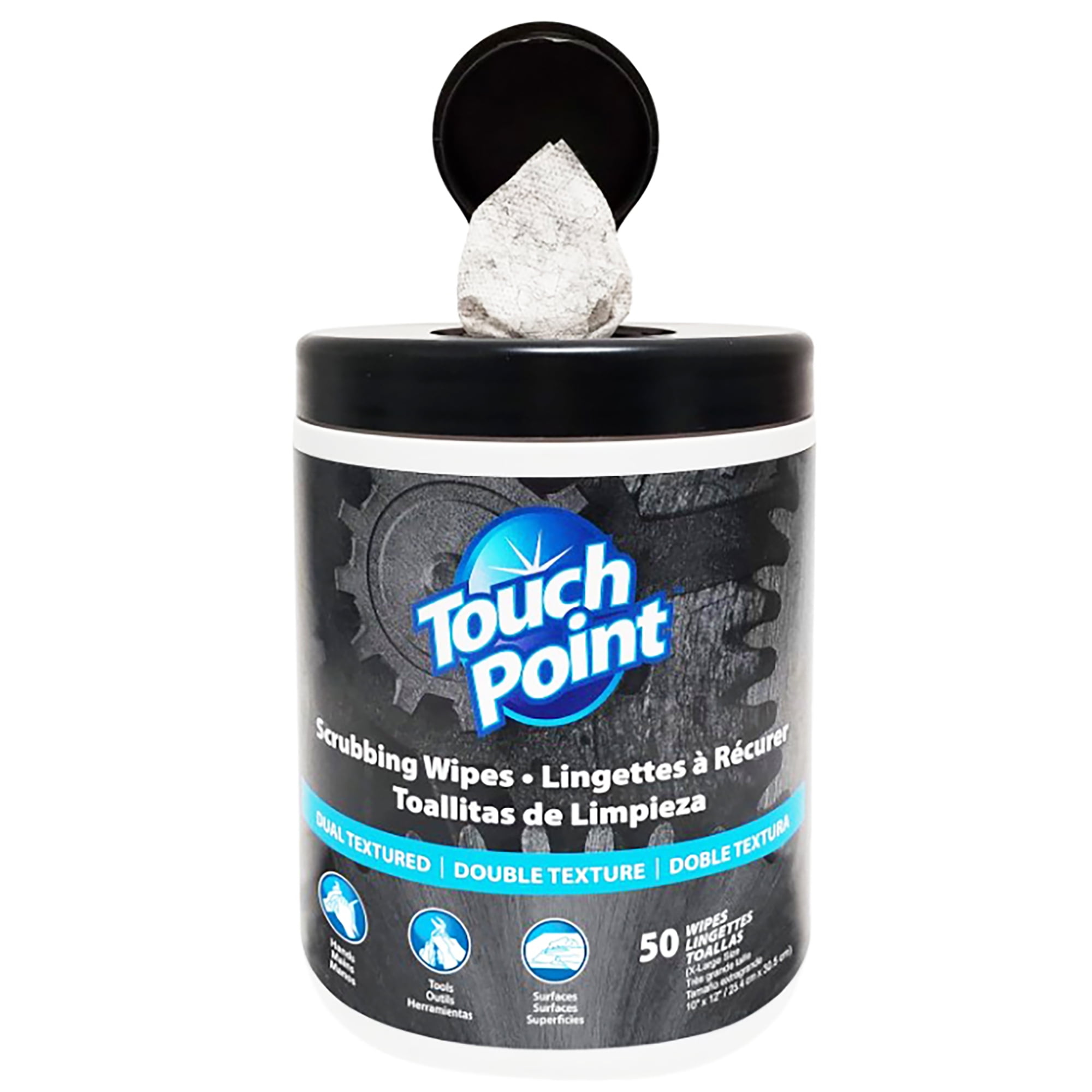 Touch Point Scrubbing Wipes, 50 10" x 12" Extra Large Size Wipes, Heavy ...