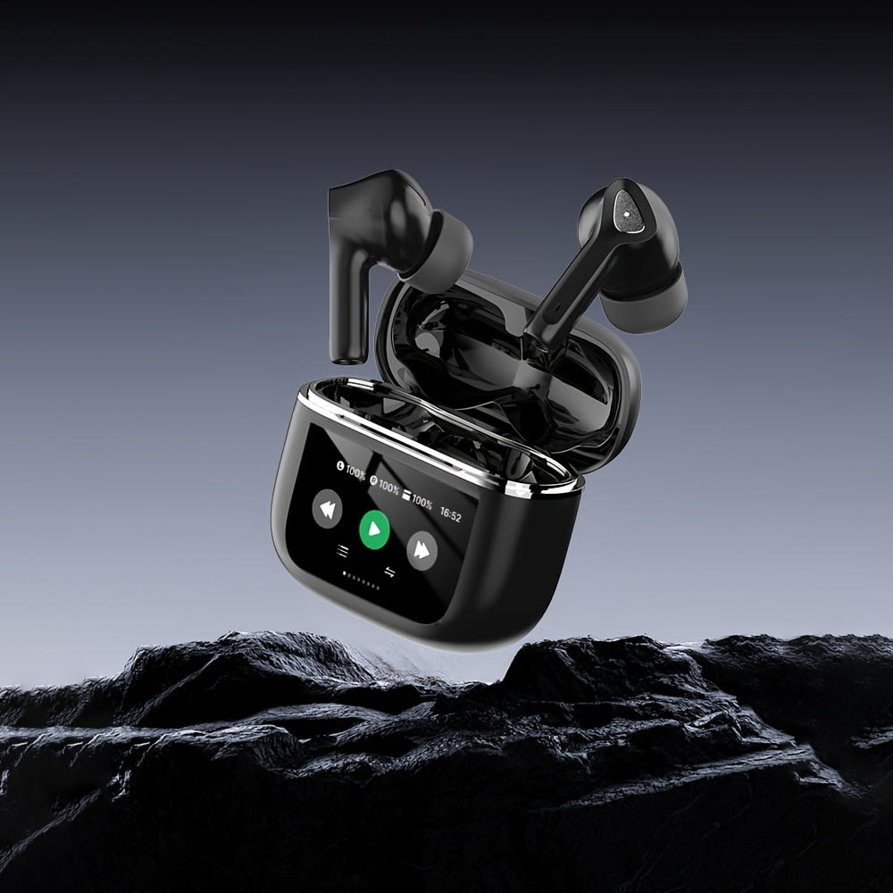 Touch Screen 5.3 Wireless Headset 50H Battery Deep Space Bass HD Mic ...