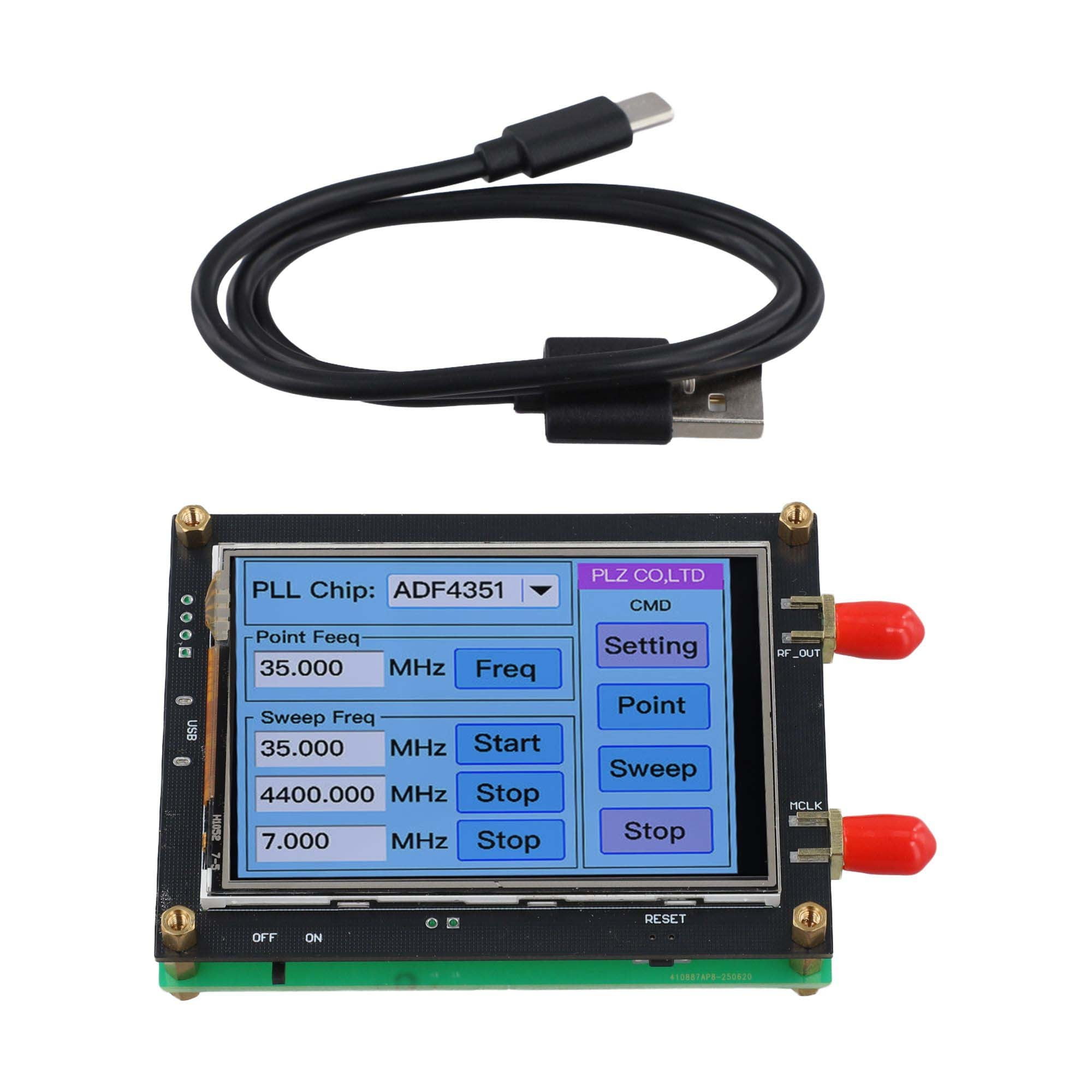 Touch Screen Adf4351 35M-4.4G Rf Signal Generator Pll Sweep Generator ...