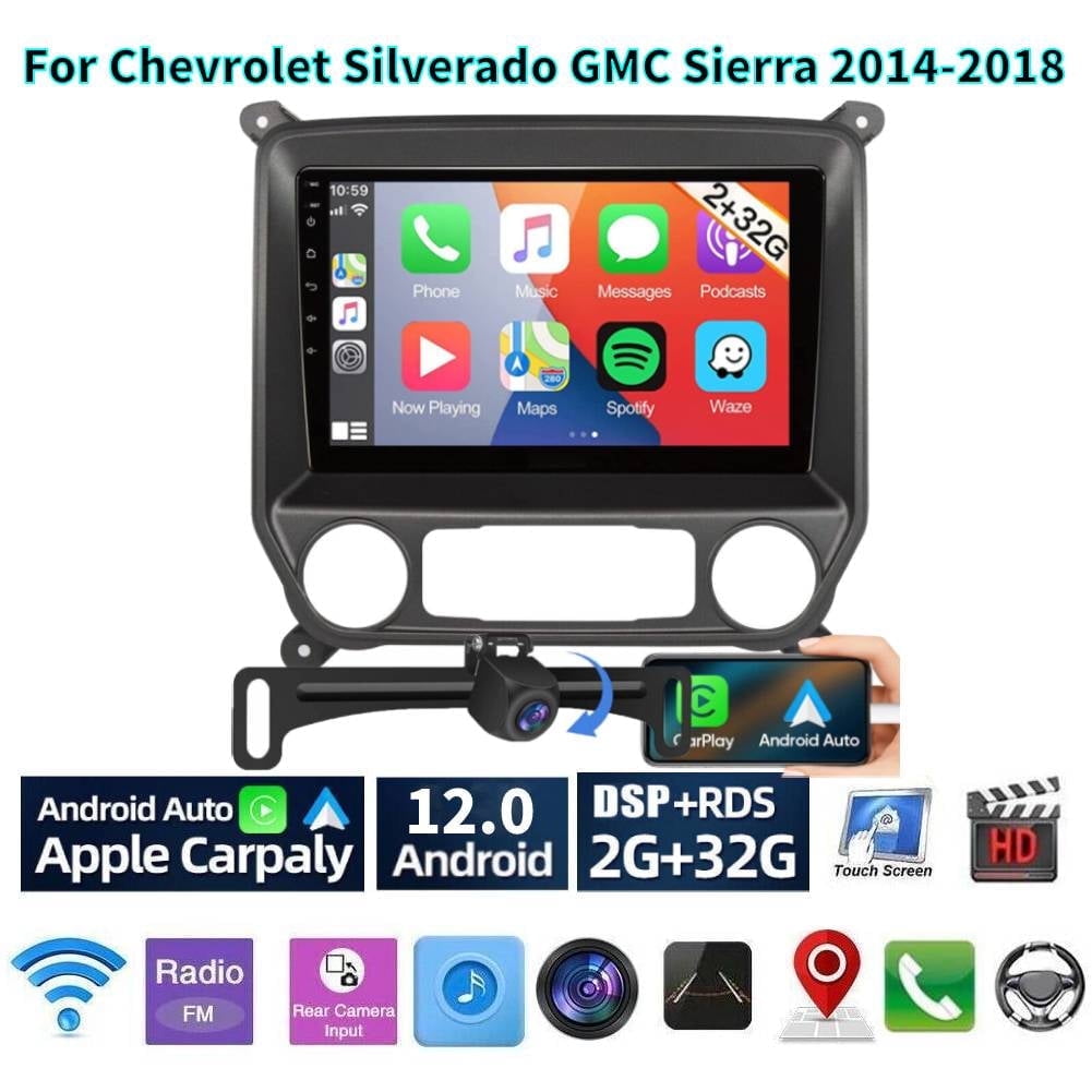 Android 13 Car Radio (10'') for Chevrolet Silverado 2014-2018 with ...