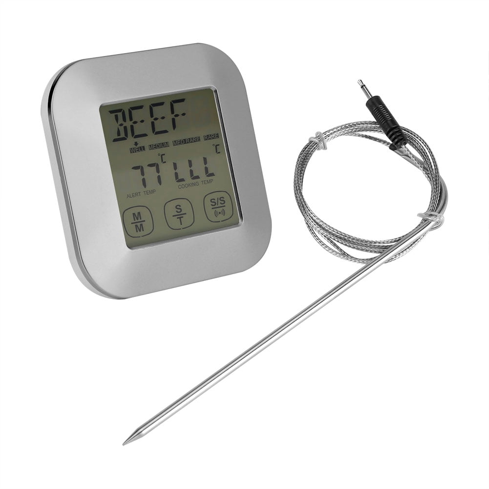 Touch Screen Digital Cooking Thermomter Timer for BBQ Smoker Oven ...